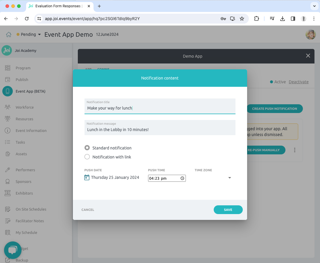 Joi Event App - Now every size event can have an event app.